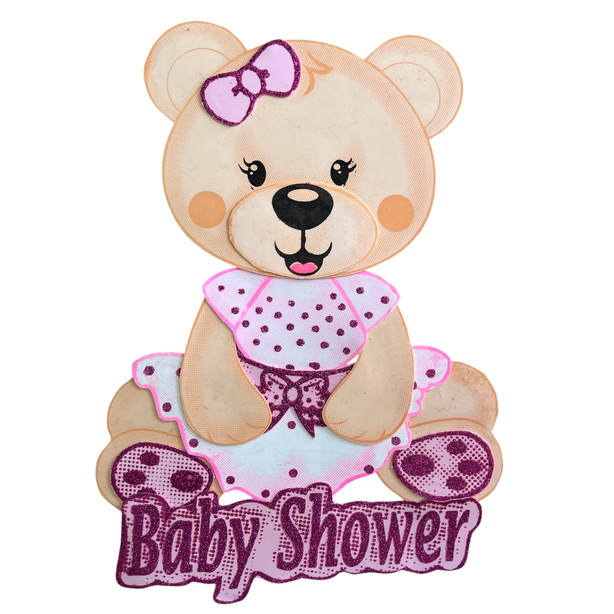 Oso mediano baby shower rosa – DECORA